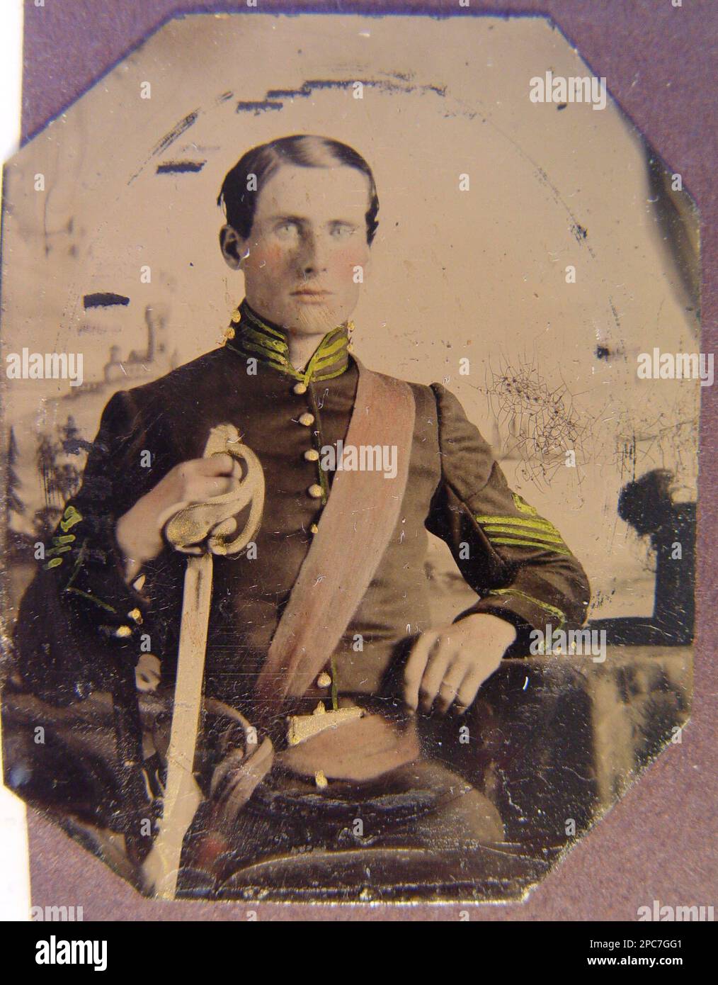 Unidentified soldier in Union first sergeant's uniform with cavalry ...