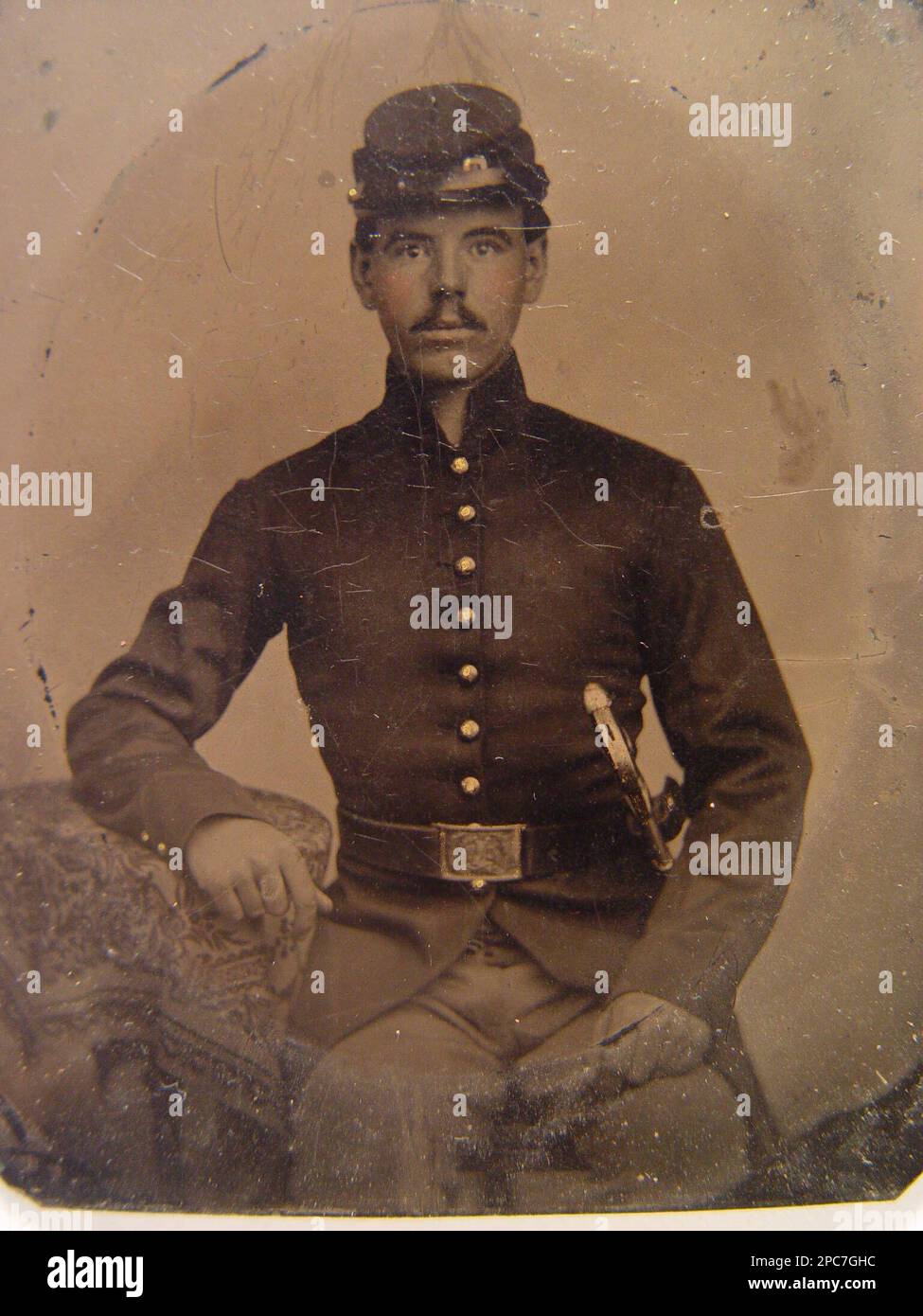 Unidentified soldier in Union shell jacket and forage cap with ...