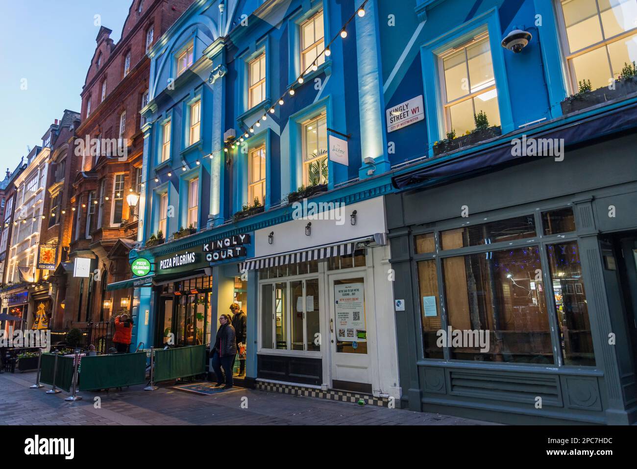 Restaurants and independent shops in trendy Kingly Street in London's ...