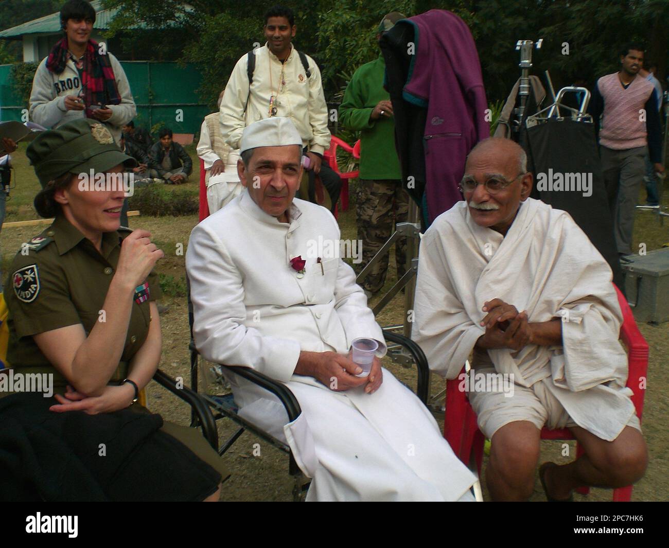 Indian actors, Surendra Rajan as Mahatma Gandhi, right, and Roshan Seth ...