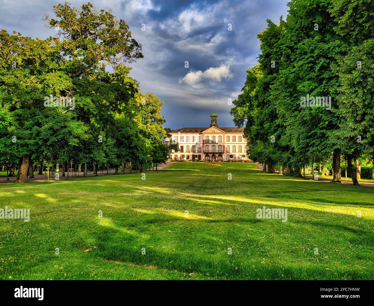 Castle park with view of Tullgarn Castle, official royal castle ...