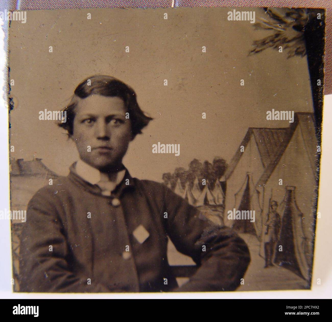 Unidentified young soldier in Union uniform with 3rd Corps badge in ...