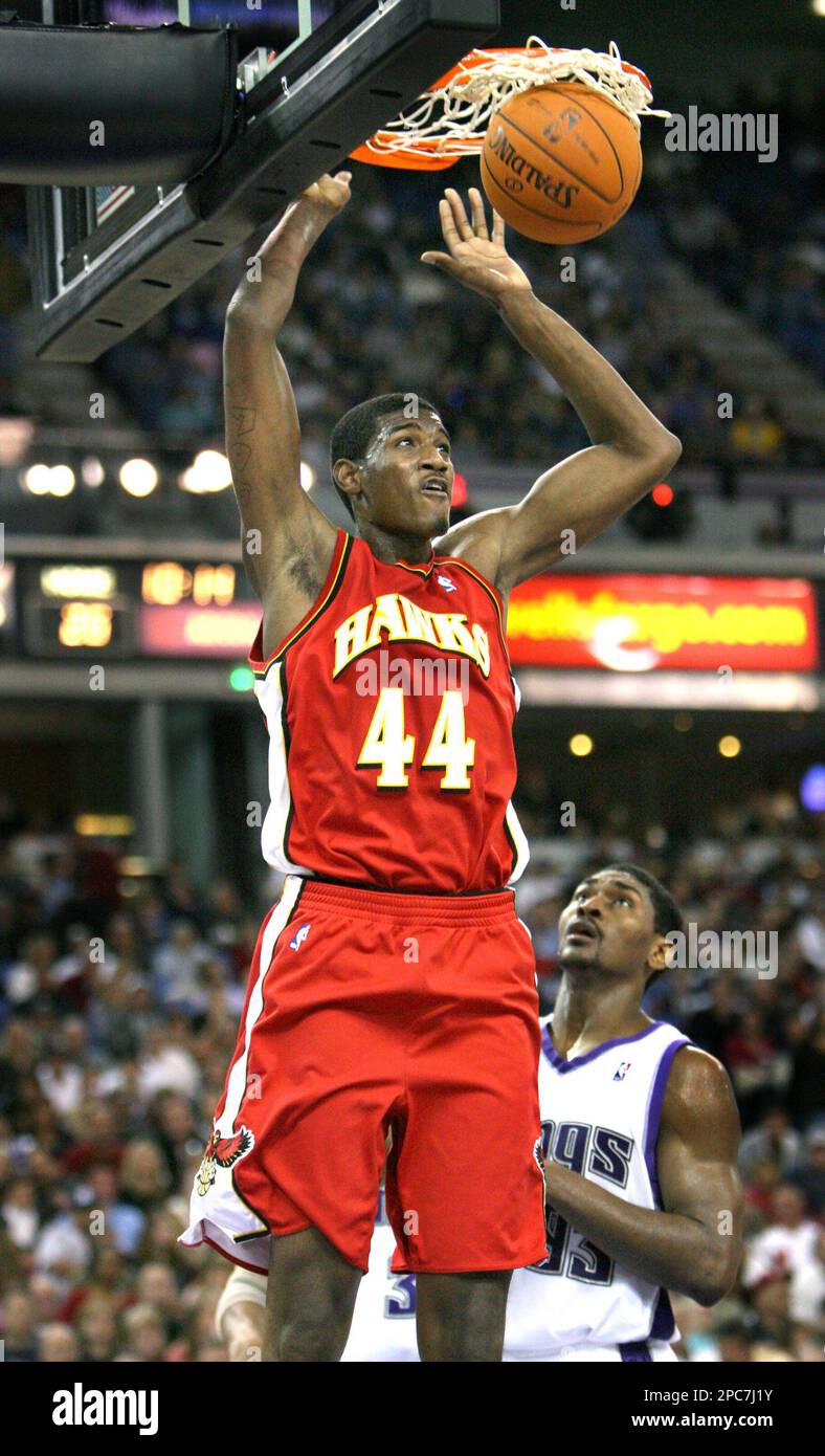 Atlanta Hawks forward Solomon Jones (44) dunks over Sacramento Kings ...