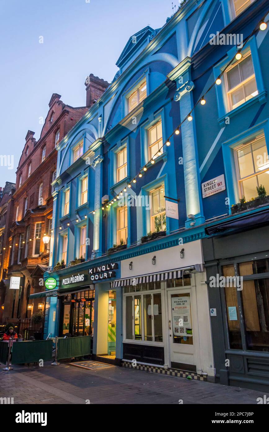 Restaurants and independent shops in trendy Kingly Street in London's ...