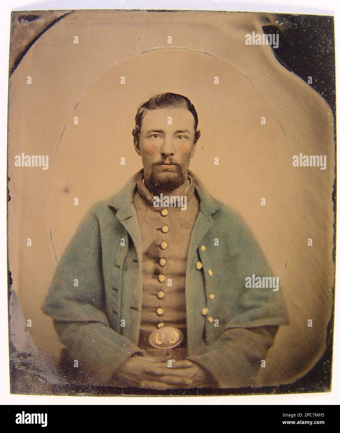 Unidentified soldier in Union uniform with greatcoat. United States ...
