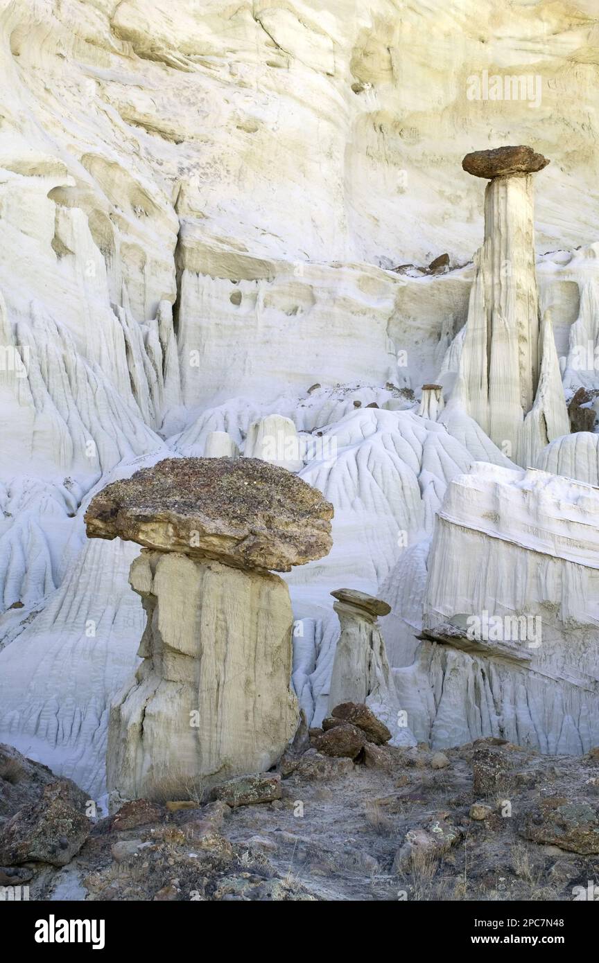 Limestone erosion, Wahweap Hoodoo, Toadstool Hoodoos, Grand Staircase ...