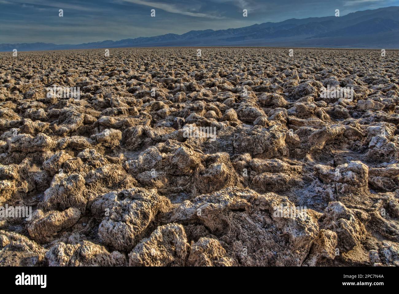 Crust of halite salt crystal formations on saltpan, Devil's Golf Course ...