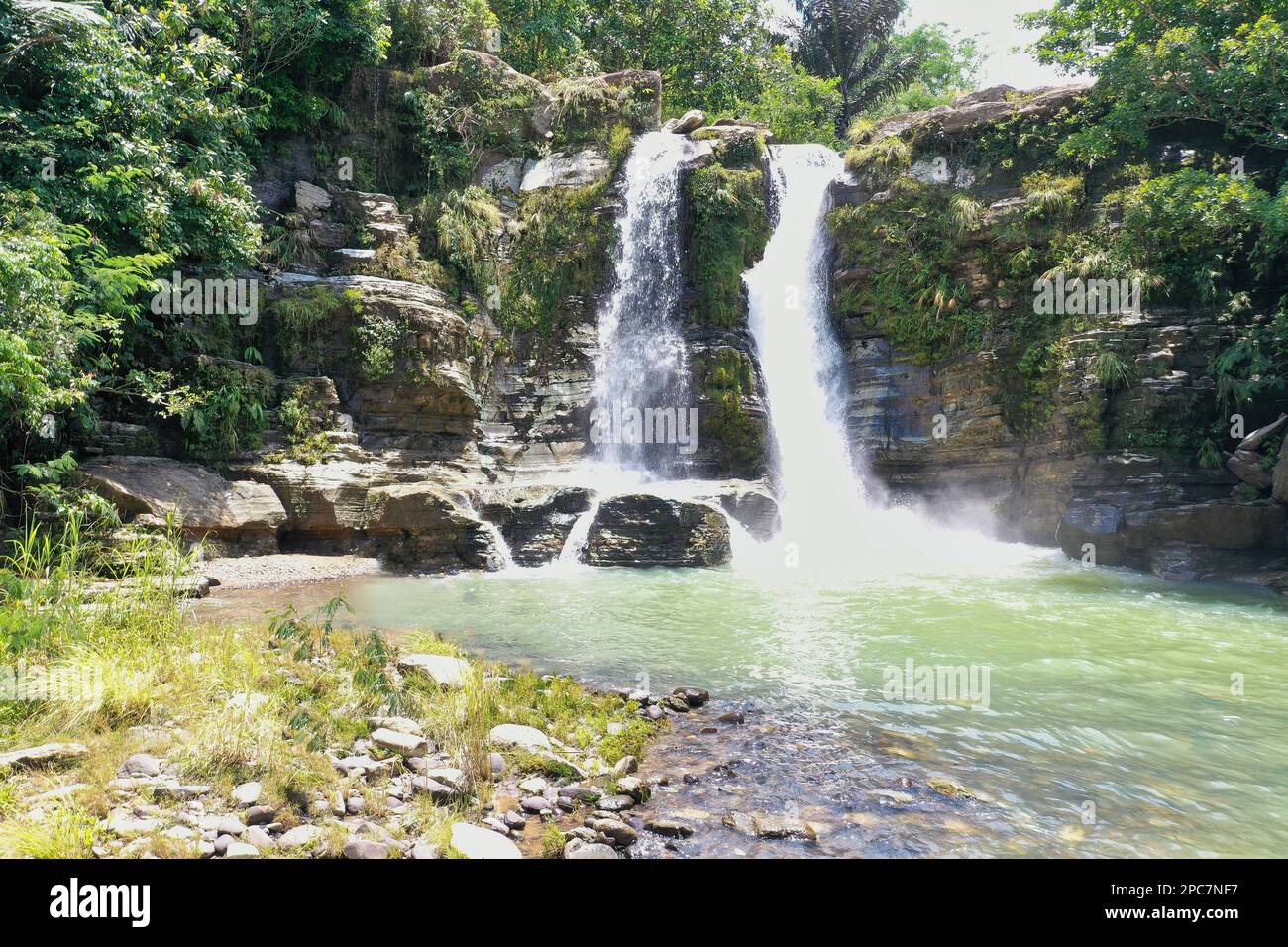 The spectacular Air Terjun Tengkulese waterfall on Flores which flows ...
