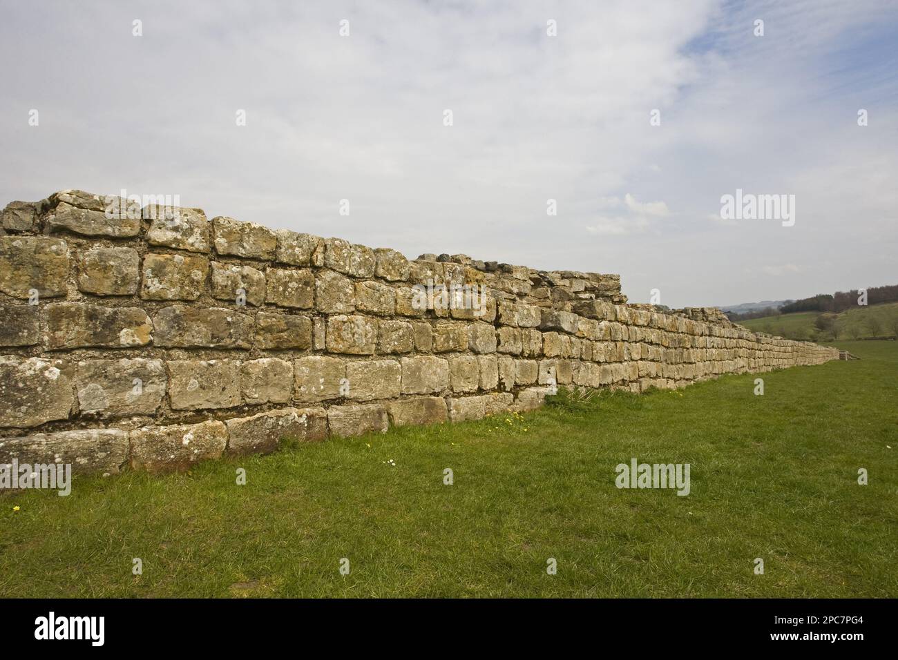 Remains of Roman fortifications, Hadrian's Wall, Northumberland ...