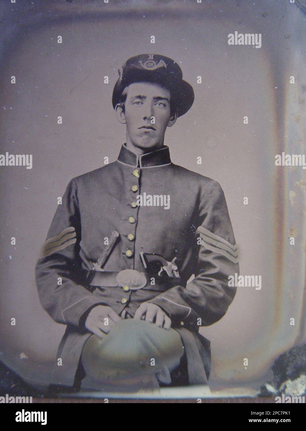Unidentified soldier in Union sergeant's uniform and Hardee hat with ...