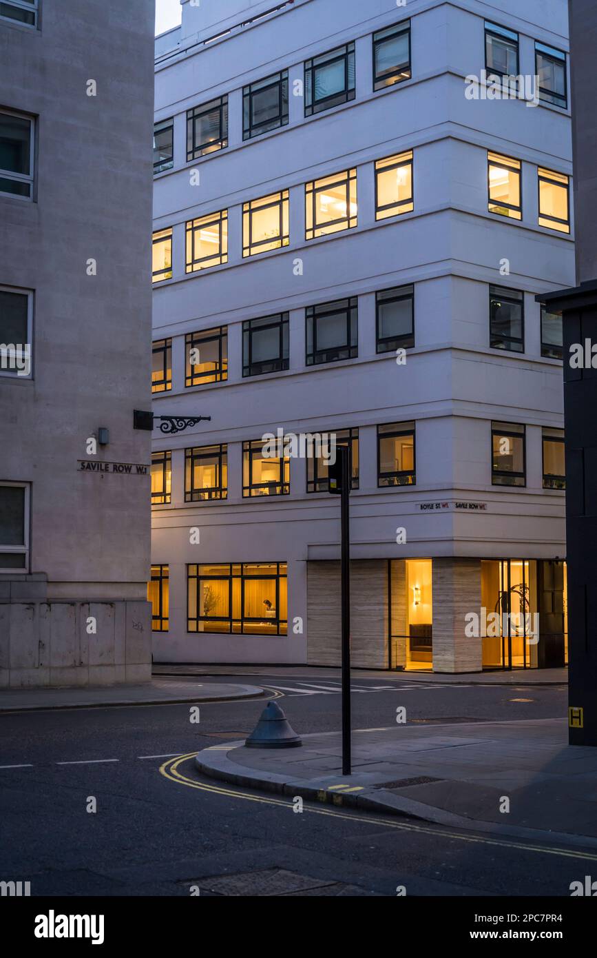 Corner of Saville Row and Boyle Street, London, England, UK Stock Photo ...
