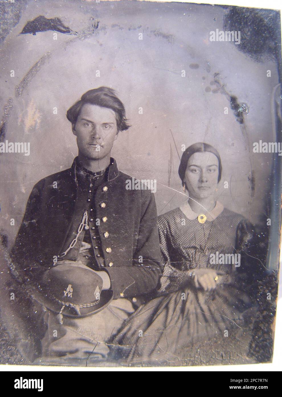 Unidentified soldier of Company B, 86th New York Regiment in uniform ...