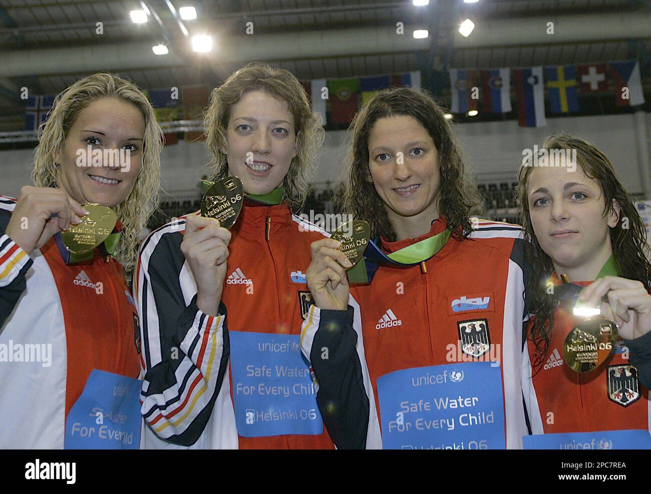 Germany's 4x50m Medley Relay team , from left, Janine Pietsch, Janne ...