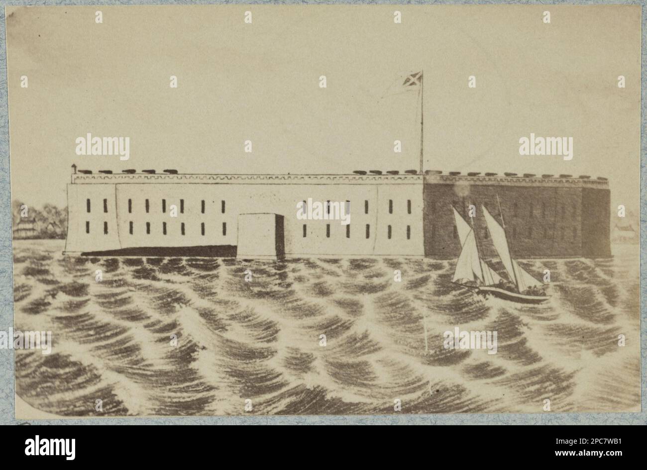 Views of Fort Sumter from drawings. No. B701, Title from item, Mounted ...