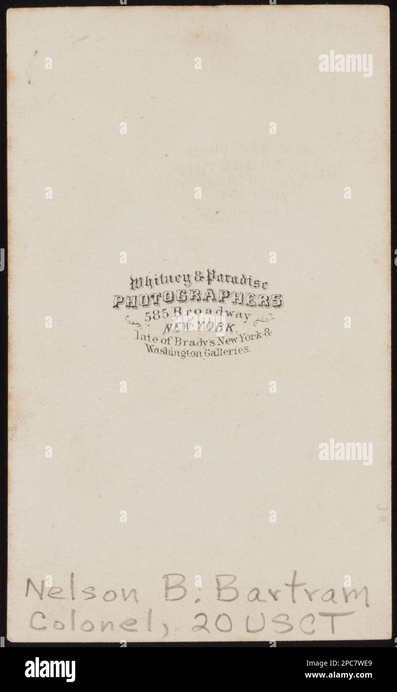 Colonel Nelson B. Bartram of Co. B, 17th New York Infantry Regiment and ...