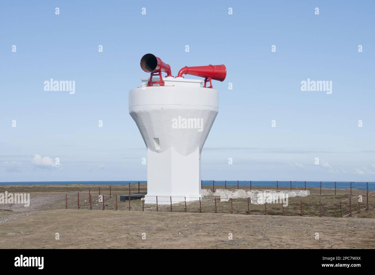 View of the coastal fog signal, Point of Ayre lighthouse, Point of Ayre ...