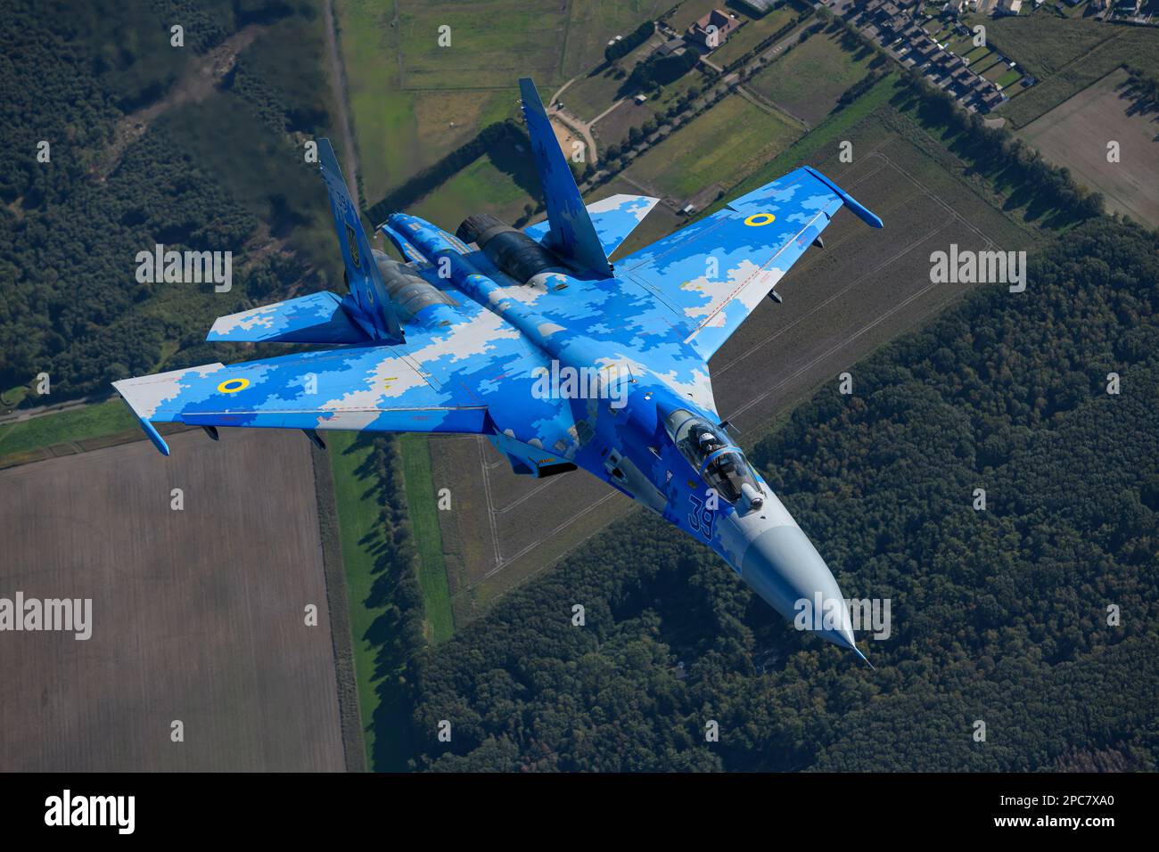 Fighter Jet Sukhoi Su-27 Flanker 39 Blue of the Ukraine Air Force ...