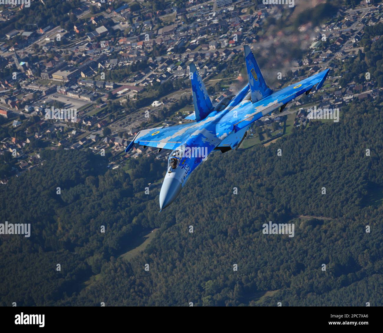 Fighter Jet Sukhoi Su-27 Flanker 39 Blue of the Ukraine Air Force ...