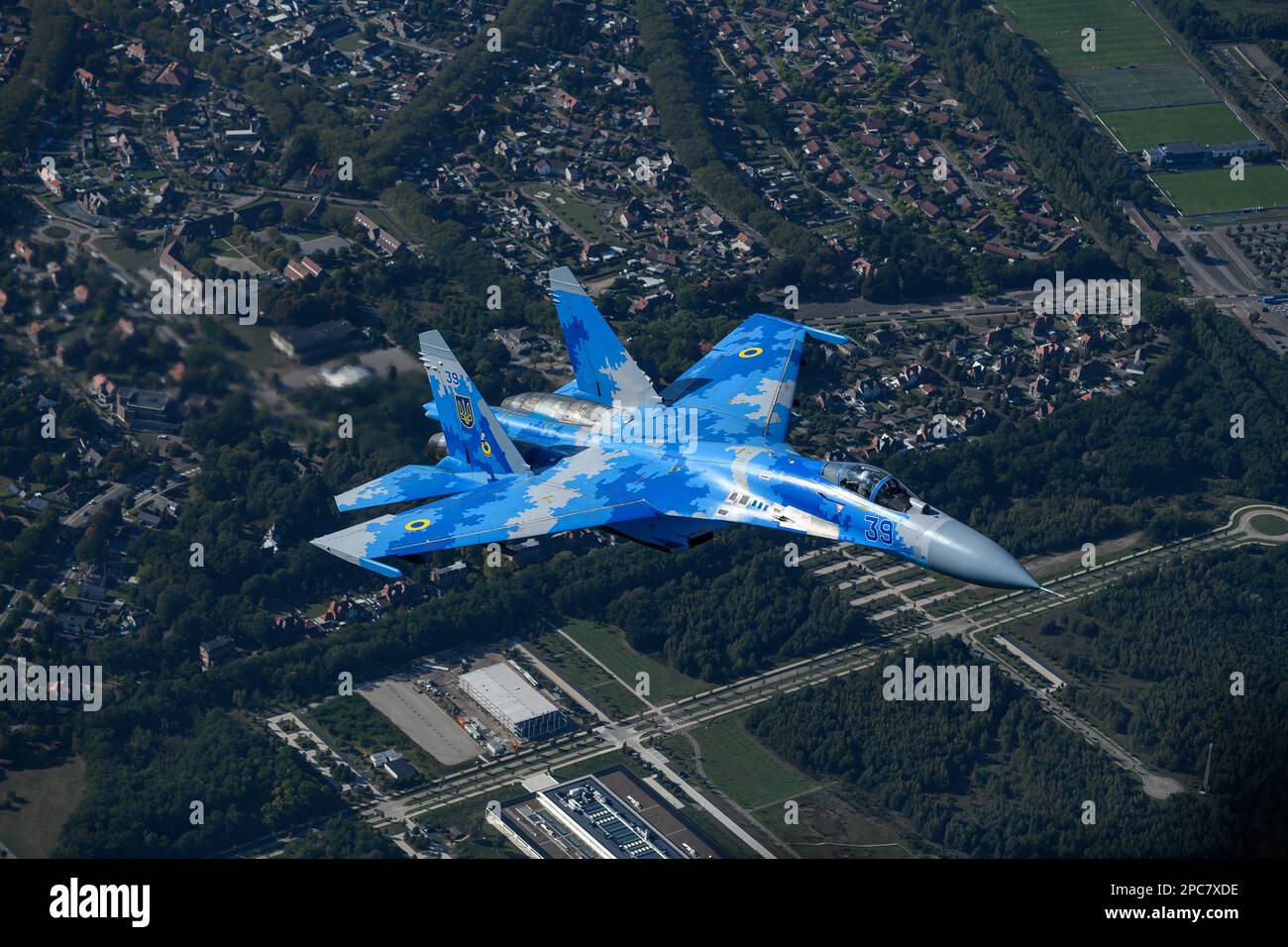 Fighter Jet Sukhoi Su-27 Flanker 39 Blue of the Ukraine Air Force ...
