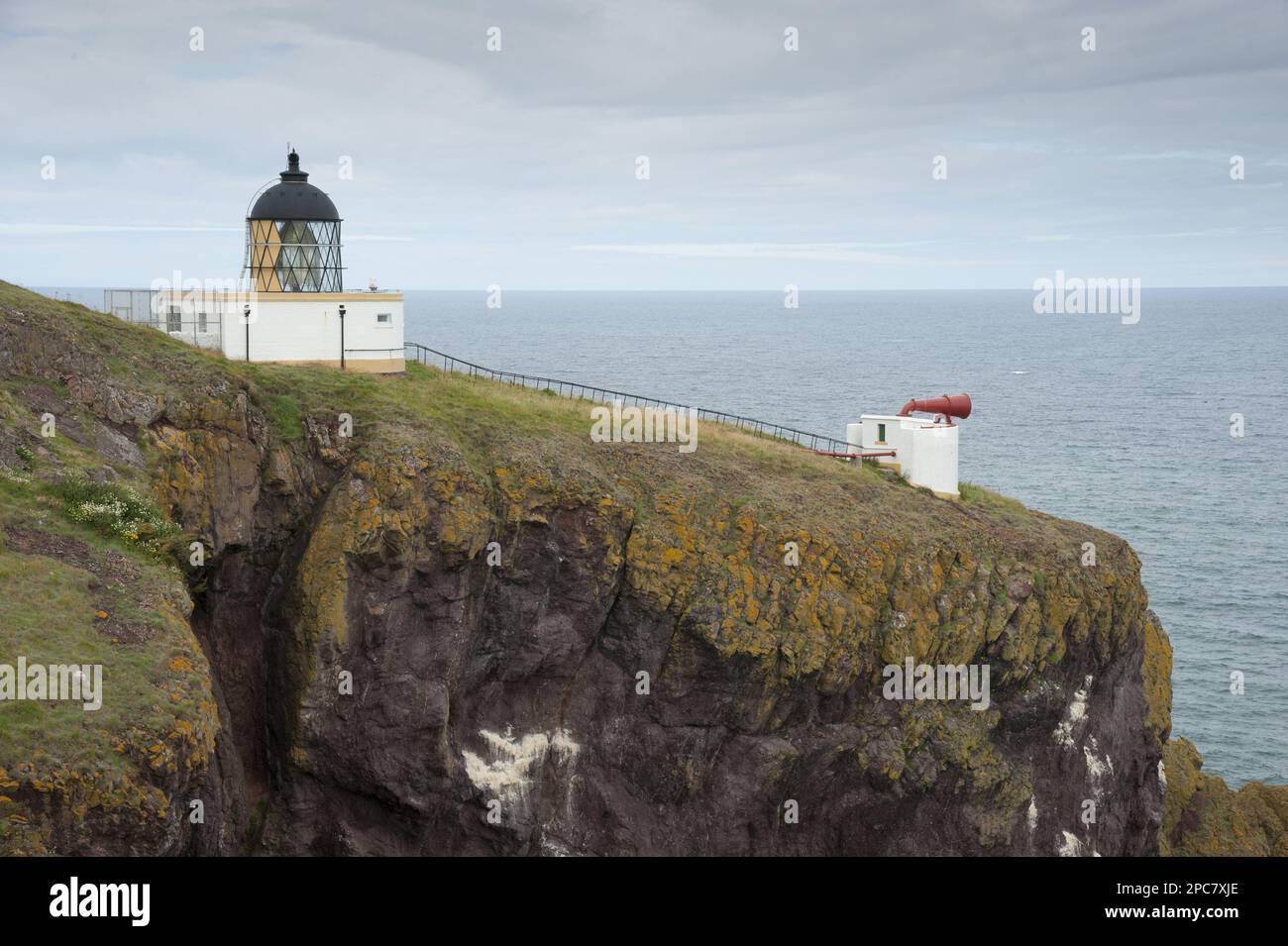 View of lighthouse and foghorn, St. Abb's Head lighthouse, St. Abb's Head, Berwickshire ...