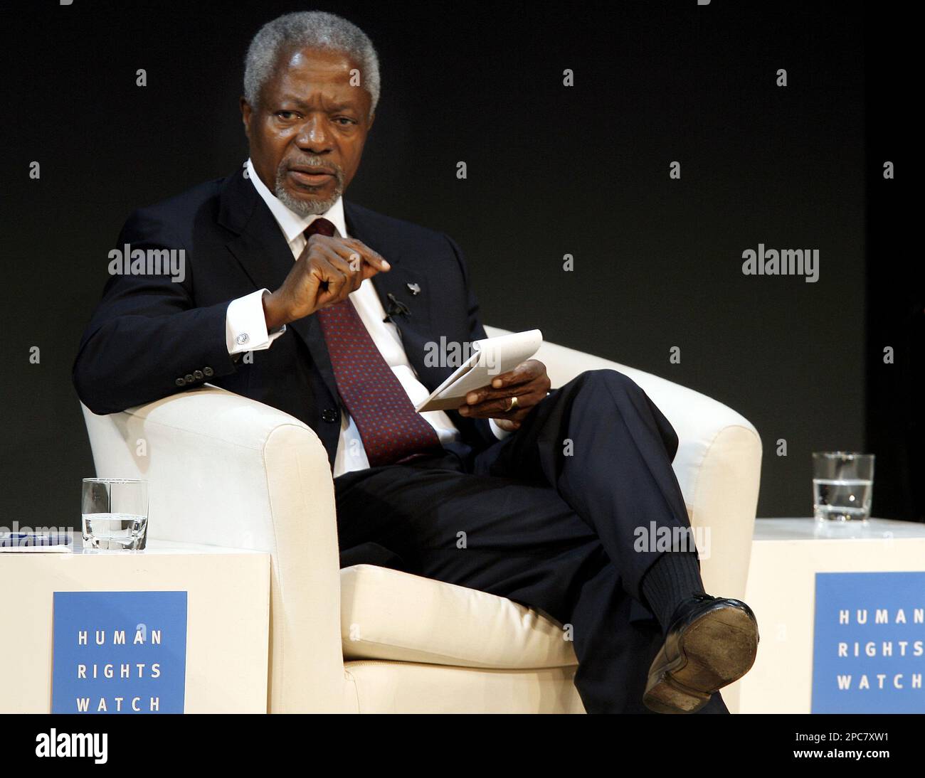 United Nations Secretary-General Kofi Annan participates in a panel ...