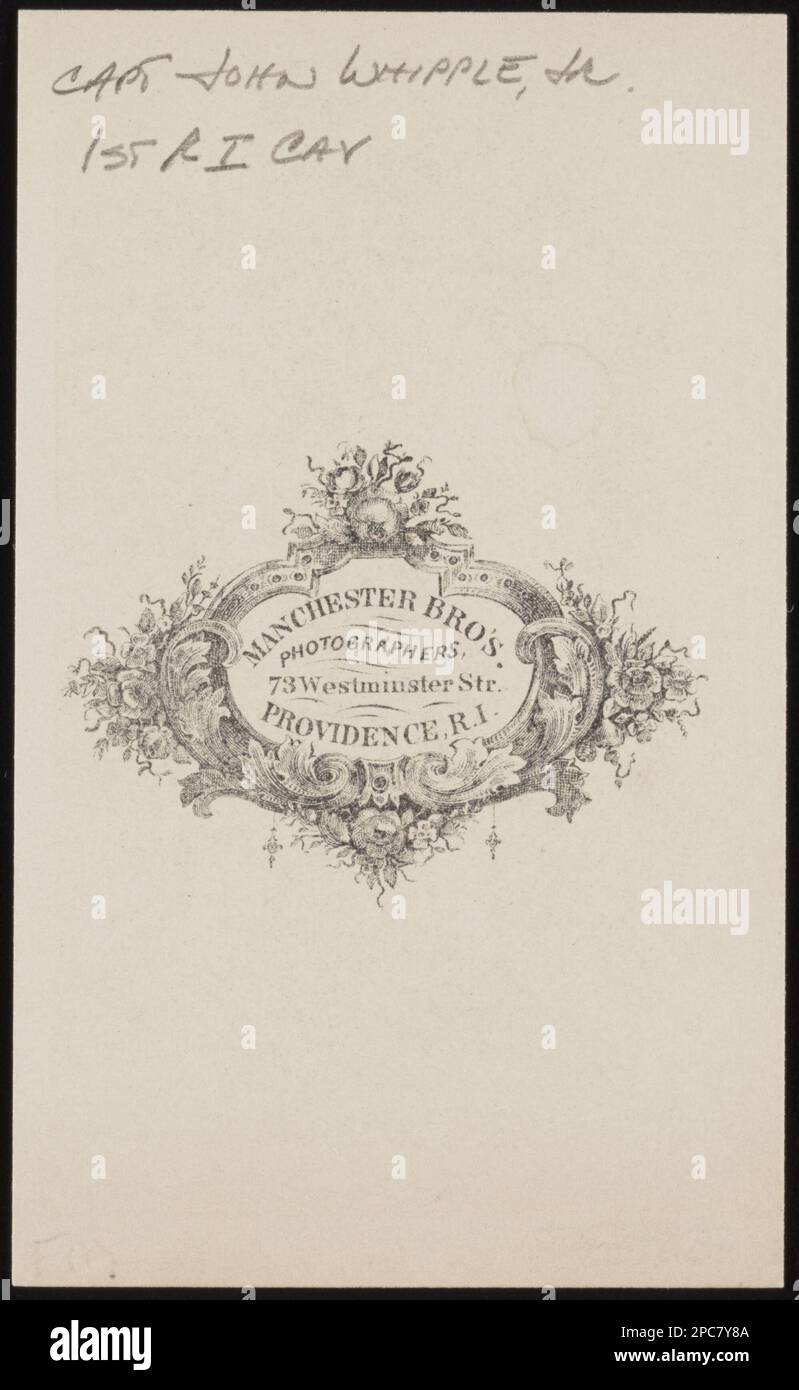 Major John Whipple, Jr., of Co. C, Co. D, and Co. A, 1st Rhode Island ...