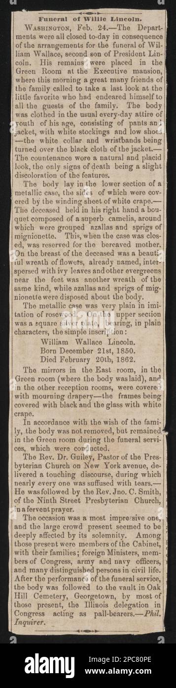 Funeral of Willie Lincoln. Liljenquist Family Collection of Civil War Photographs , pp/liljmem ...