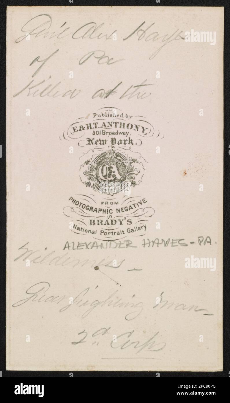 Major General Alexander Hays of 12th Pennsylvania Infantry Regiment and ...