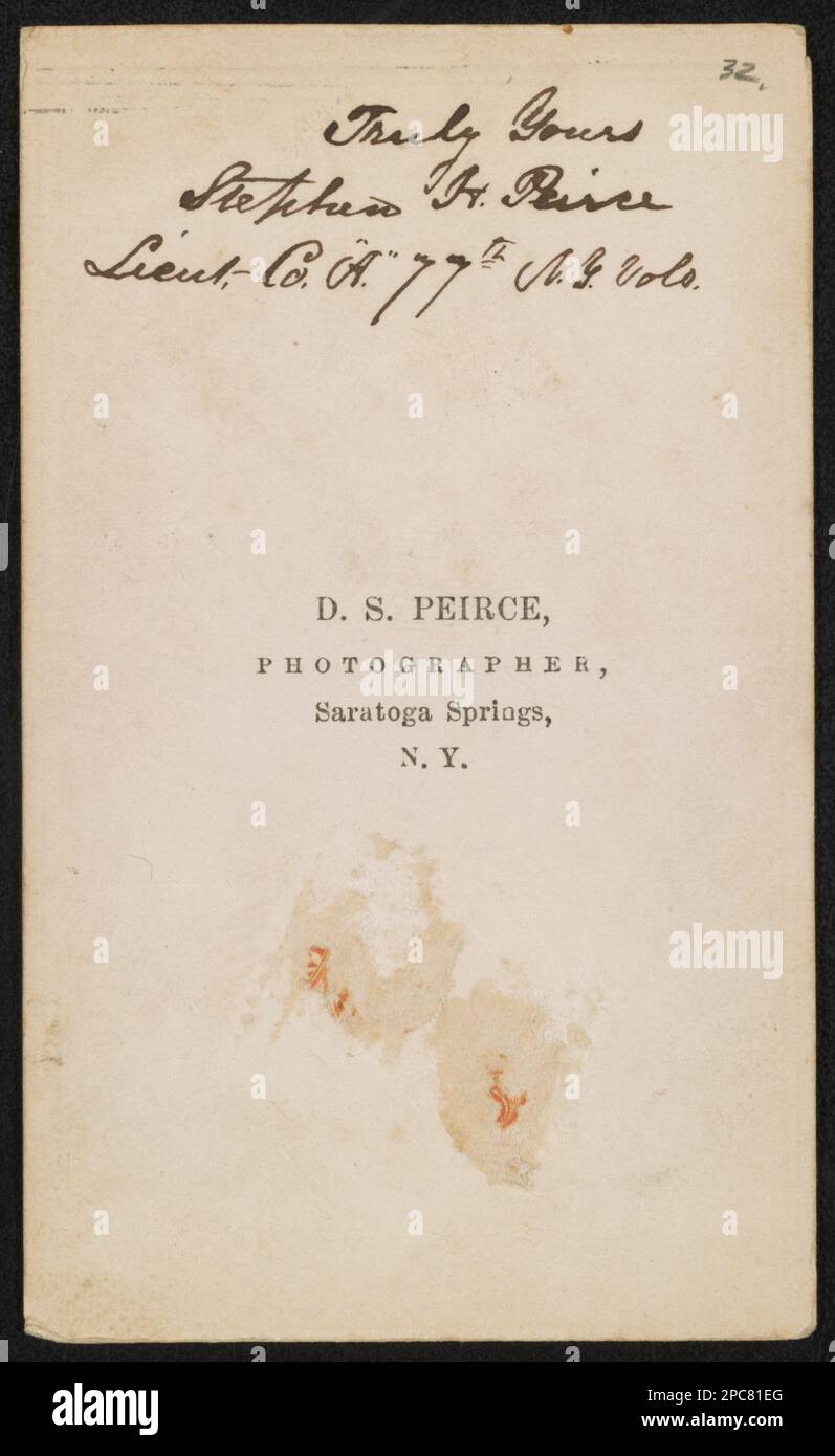 First Lieutenant Stephen H. Pierce of Co. C and Co. A, 77th New York ...