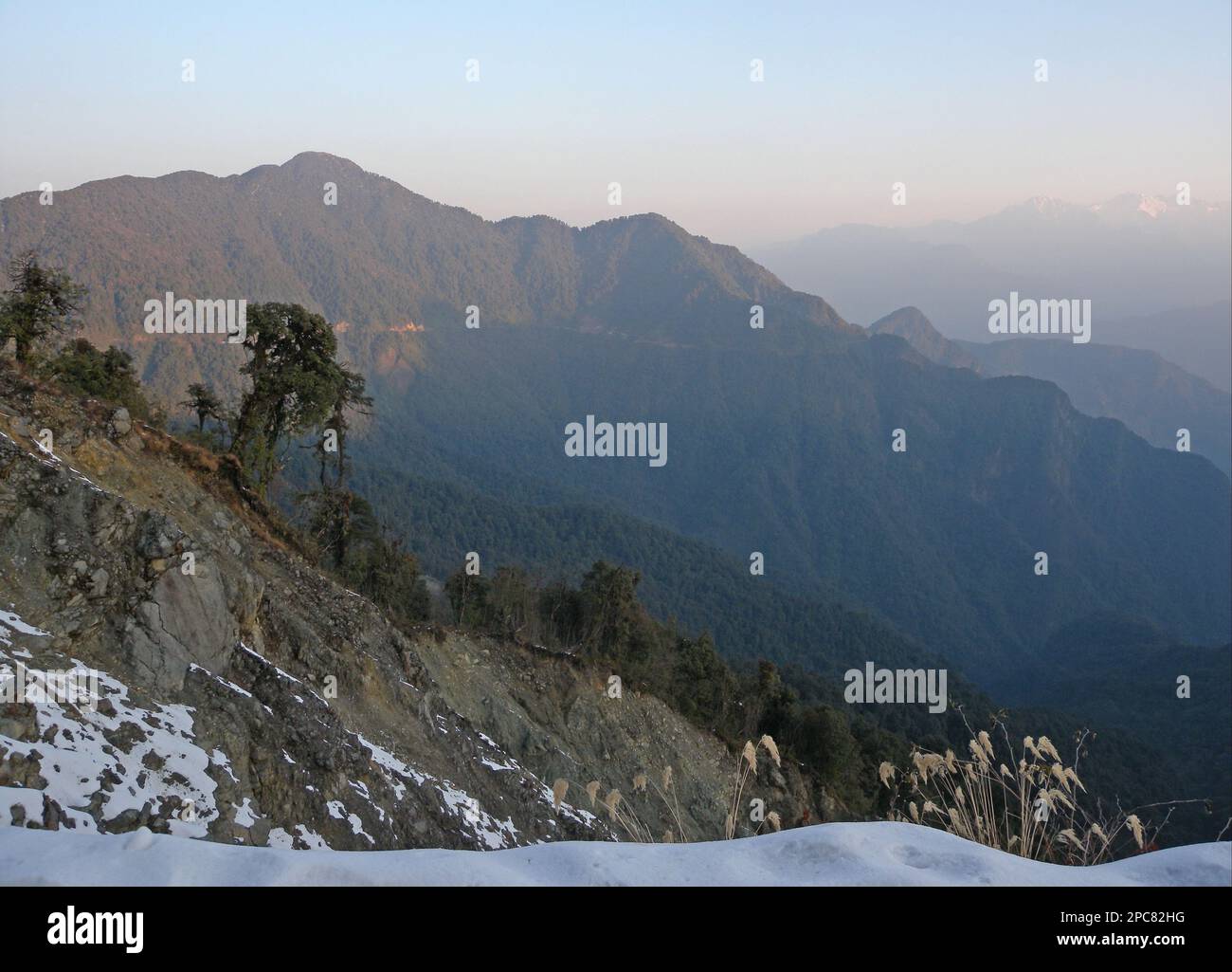 View from high up in the hills at dawn, Mishmi Hills, Arunachal Pradesh ...