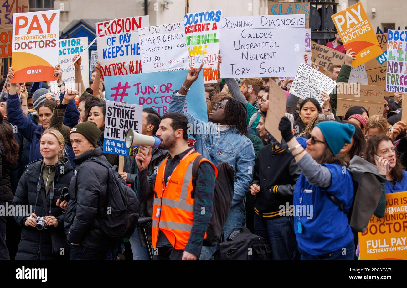 London, UK. 13th Mar, 2023. Junior doctors and members of the BMA ...