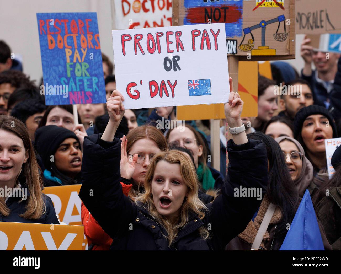 London, UK. 13th Mar, 2023. Junior doctors and members of the BMA ...