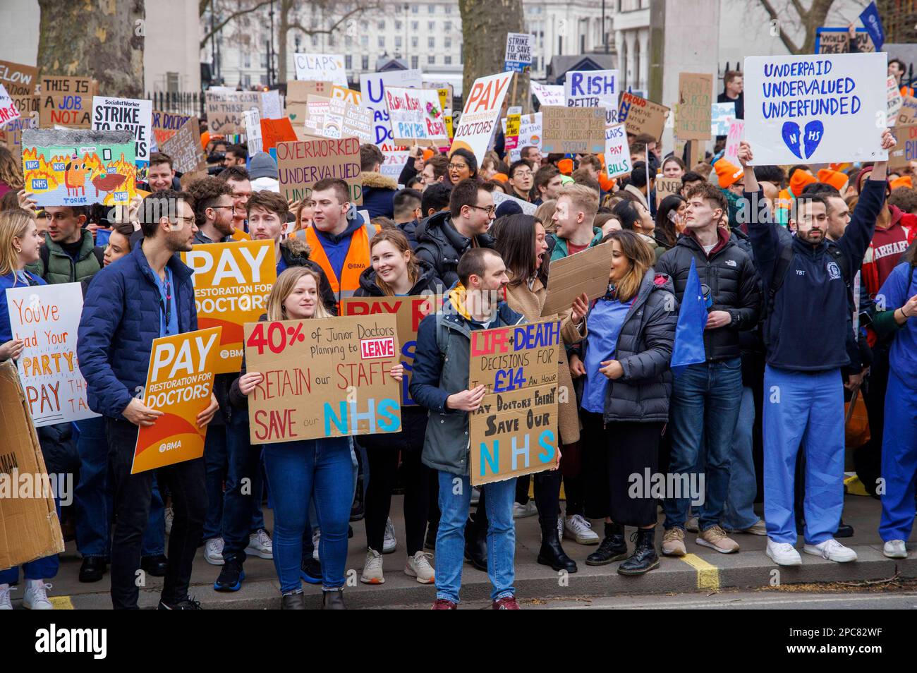 London, UK. 13th Mar, 2023. Junior doctors and members of the BMA ...