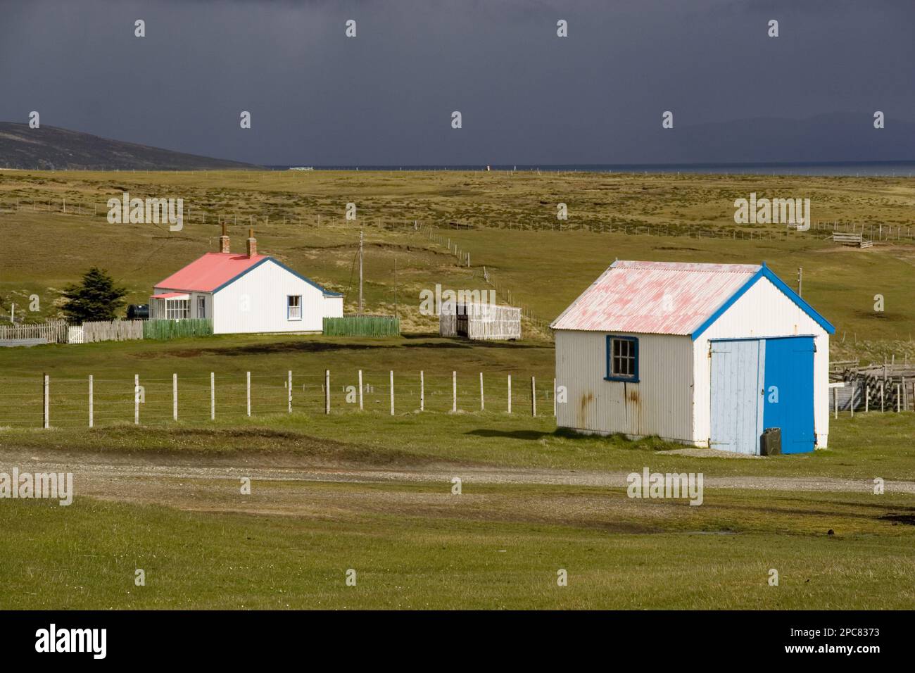 House in the garage of Port Louis in the Falkland Islands Stock Photo ...