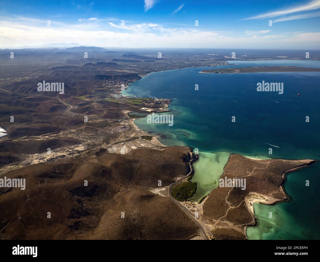 The beauty of Balandra beach in La paz BCS mexico, aerial view from ...