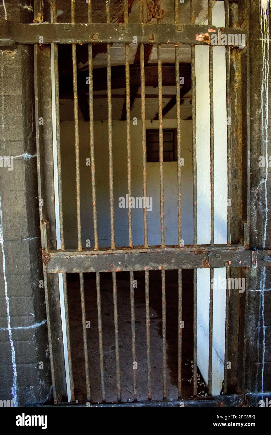 Closed prison cell door at Fort Pickens, Pensacola Beach, FL Stock ...