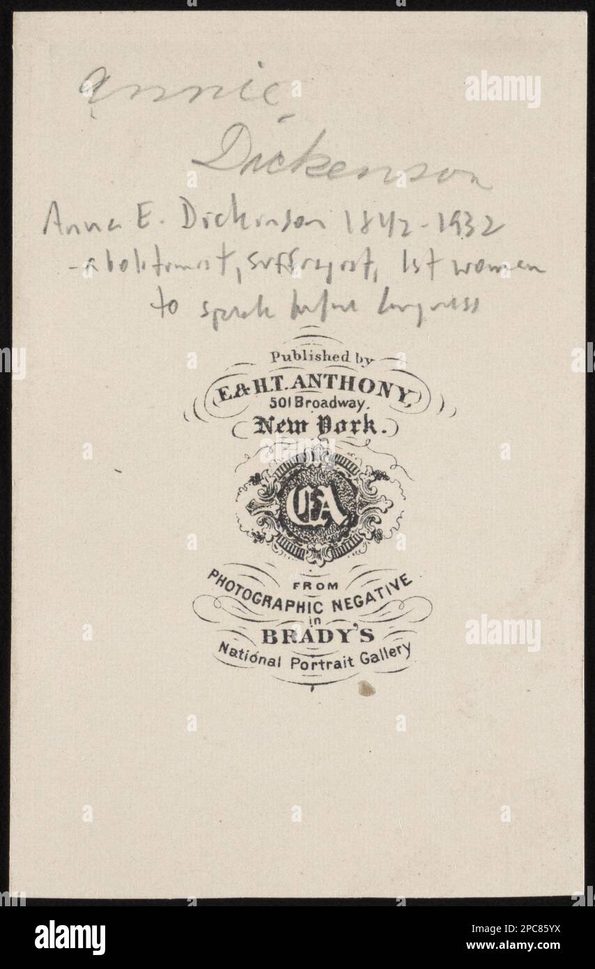 Anna Elizabeth Dickinson, orator, abolitionist, advocate for women's ...