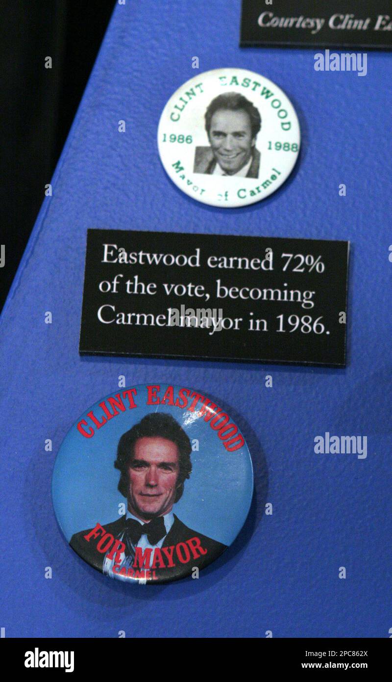 Campaign buttons used by actor/director Clint Eastwood during his 1986 ...