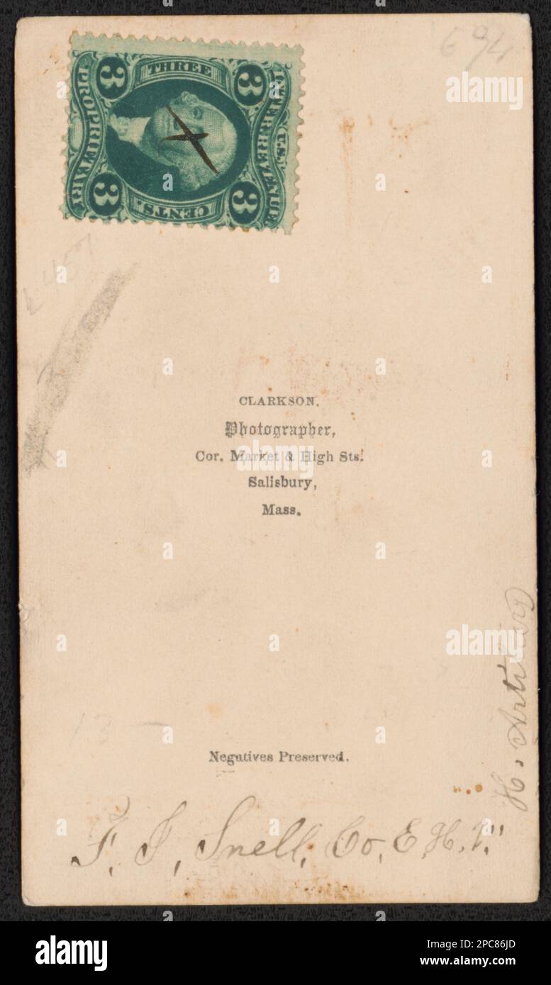 Private Frank I. Snell of Co. E, 1st Massachusetts Heavy Artillery ...