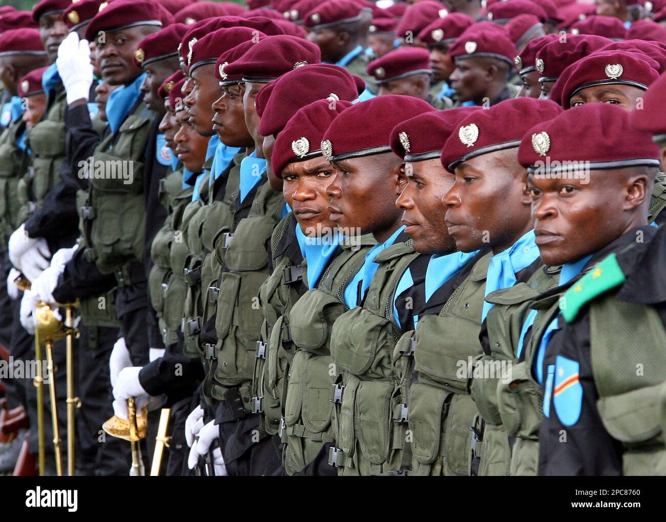 Congolese soldiers take part in the inauguration ceremonies for Congo ...