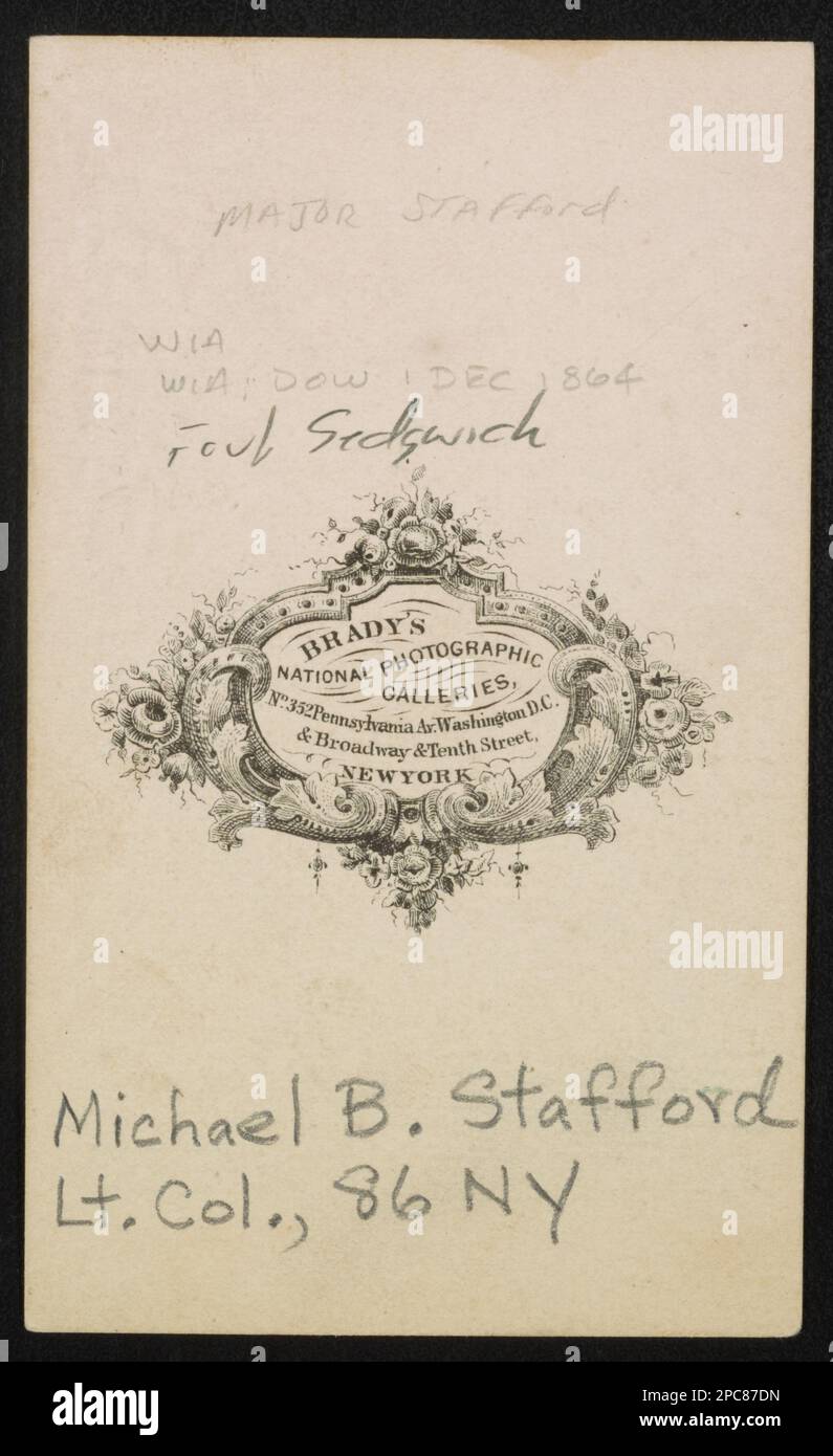 Lieutenant Colonel Michael B. Stafford of Co. F, 86th New York Infantry ...