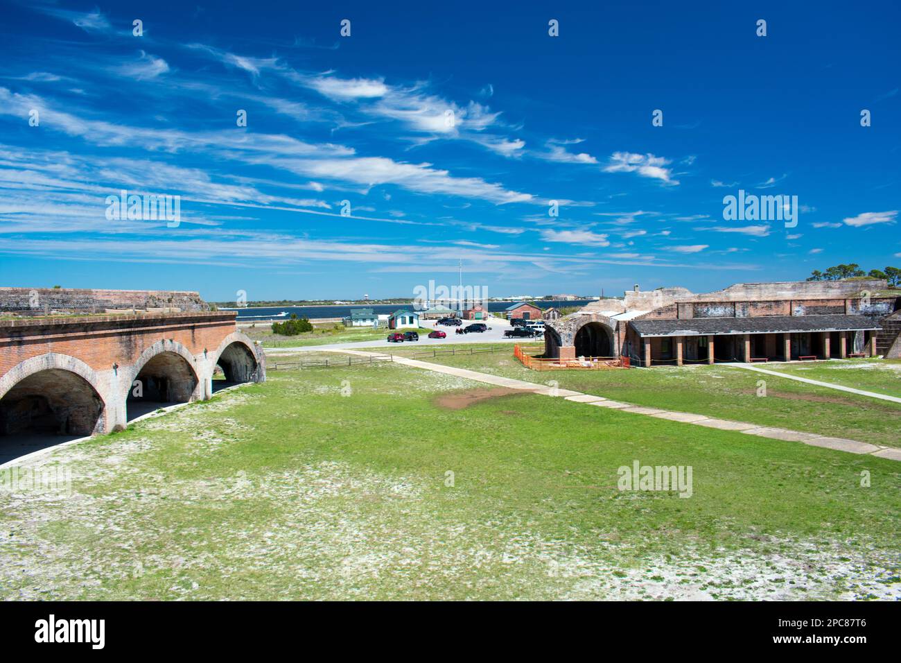 Elevated view of grounds and ruins of Fort Pickens Stock Photo - Alamy