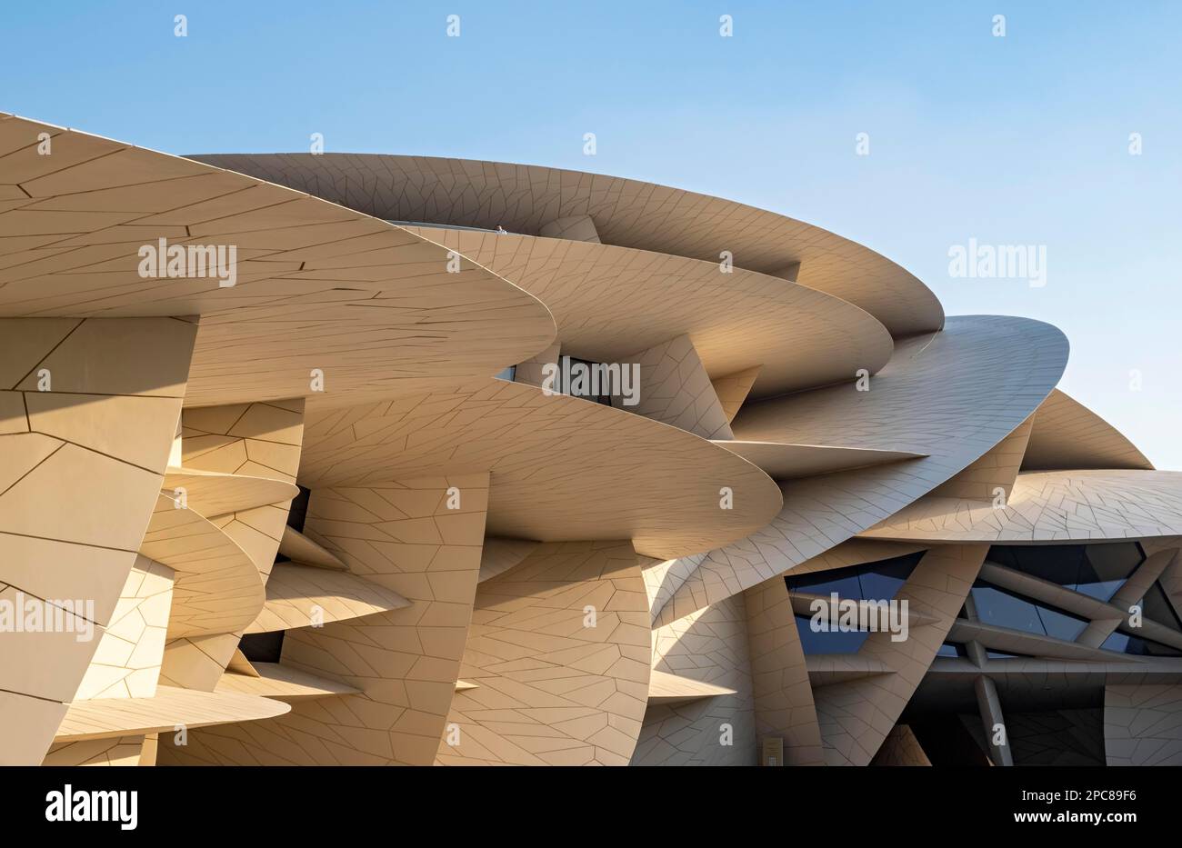 Architectural detail, National Museum of Qatar building, Doha Stock ...