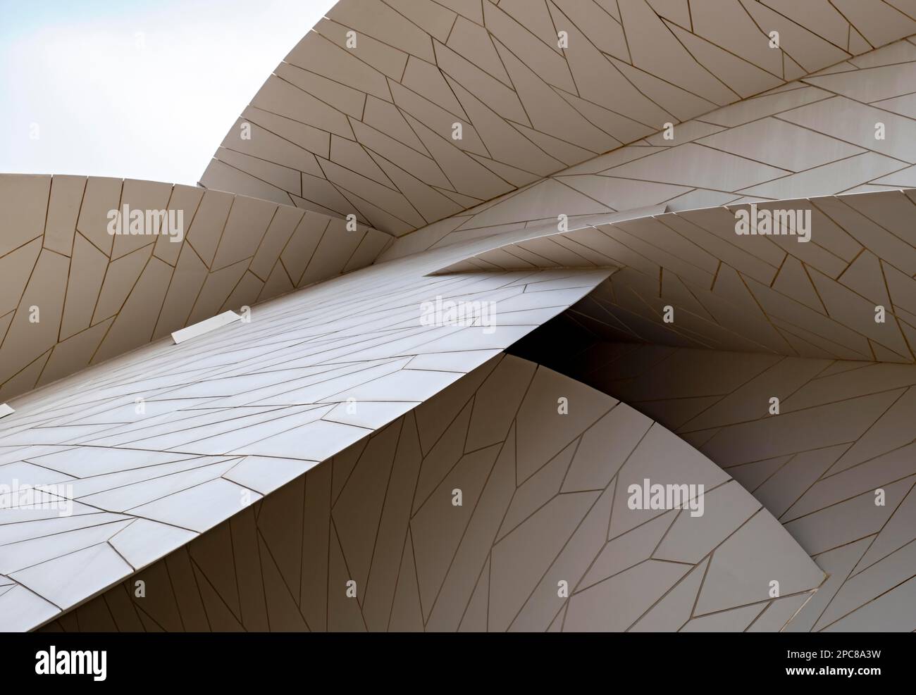 Architectural detail, National Museum of Qatar building, Doha Stock ...