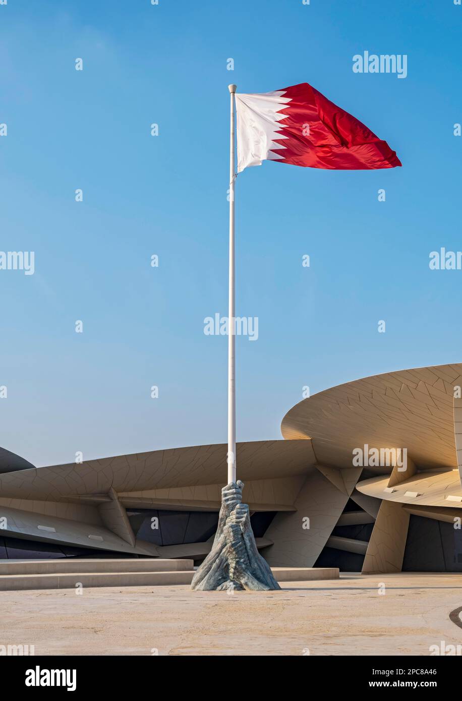 Flag of Glory sculpture, National Museum of Qatar, Doha Stock Photo - Alamy