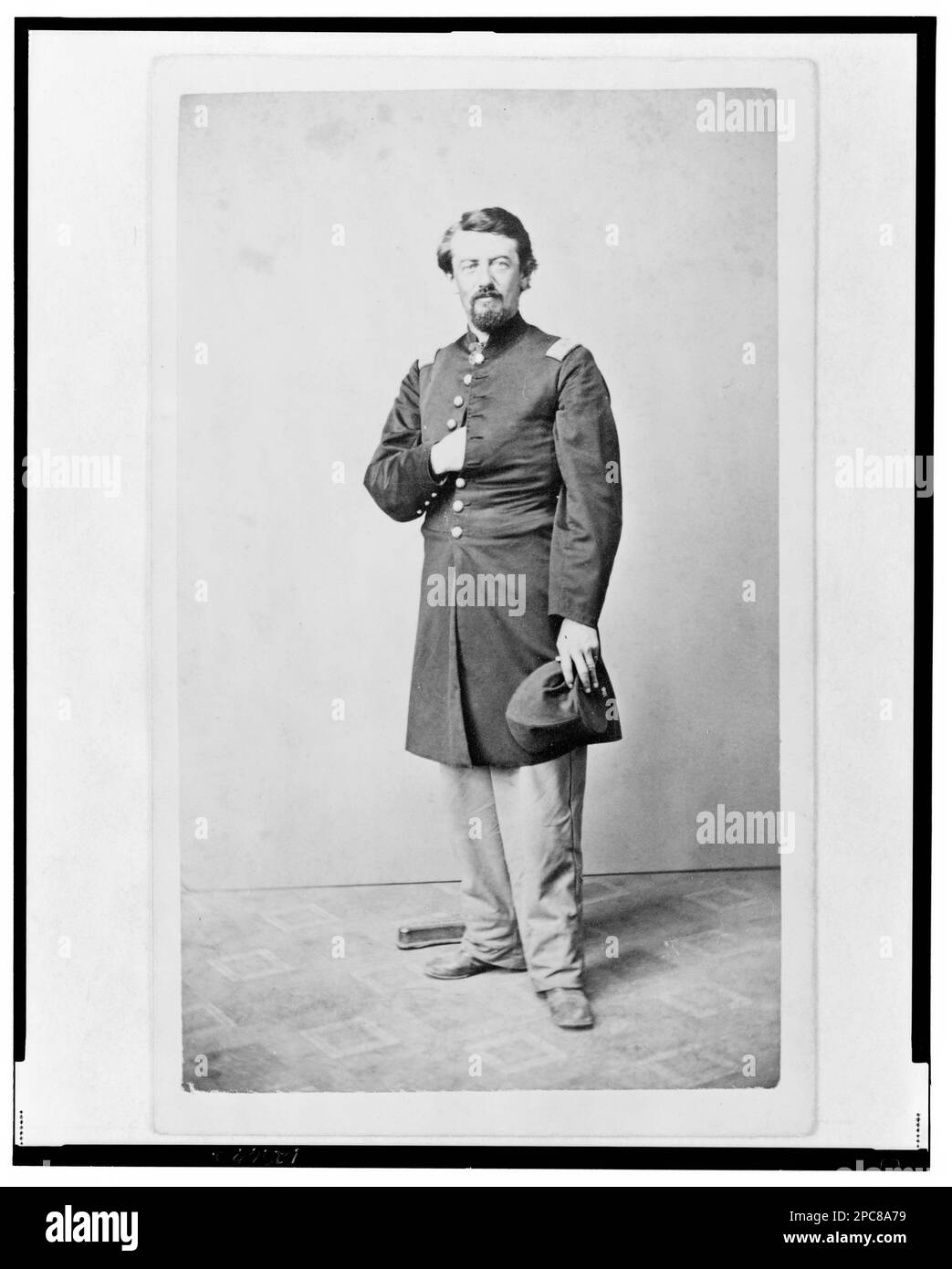 Unidentified Union officer, full-length portrait, standing, facing ...