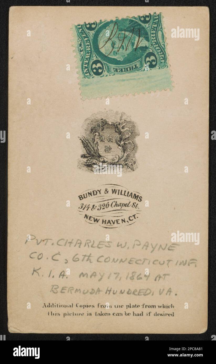 First Sergeant Charles W. Payne of Co. E, 2nd Connecticut Infantry ...