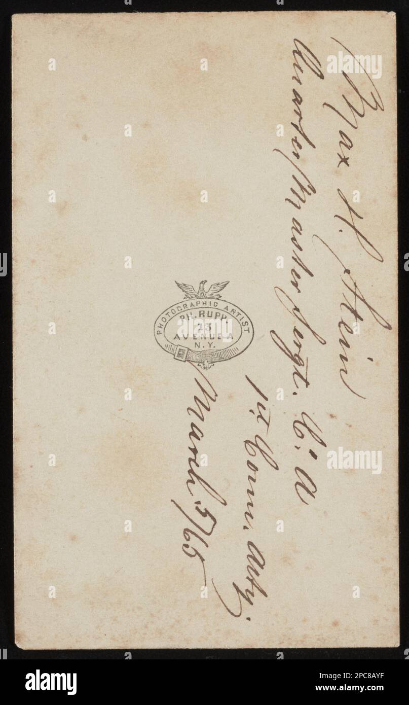 Quartermaster Sergeant Max Henry Stein of Co. A, 1st Connecticut Heavy ...