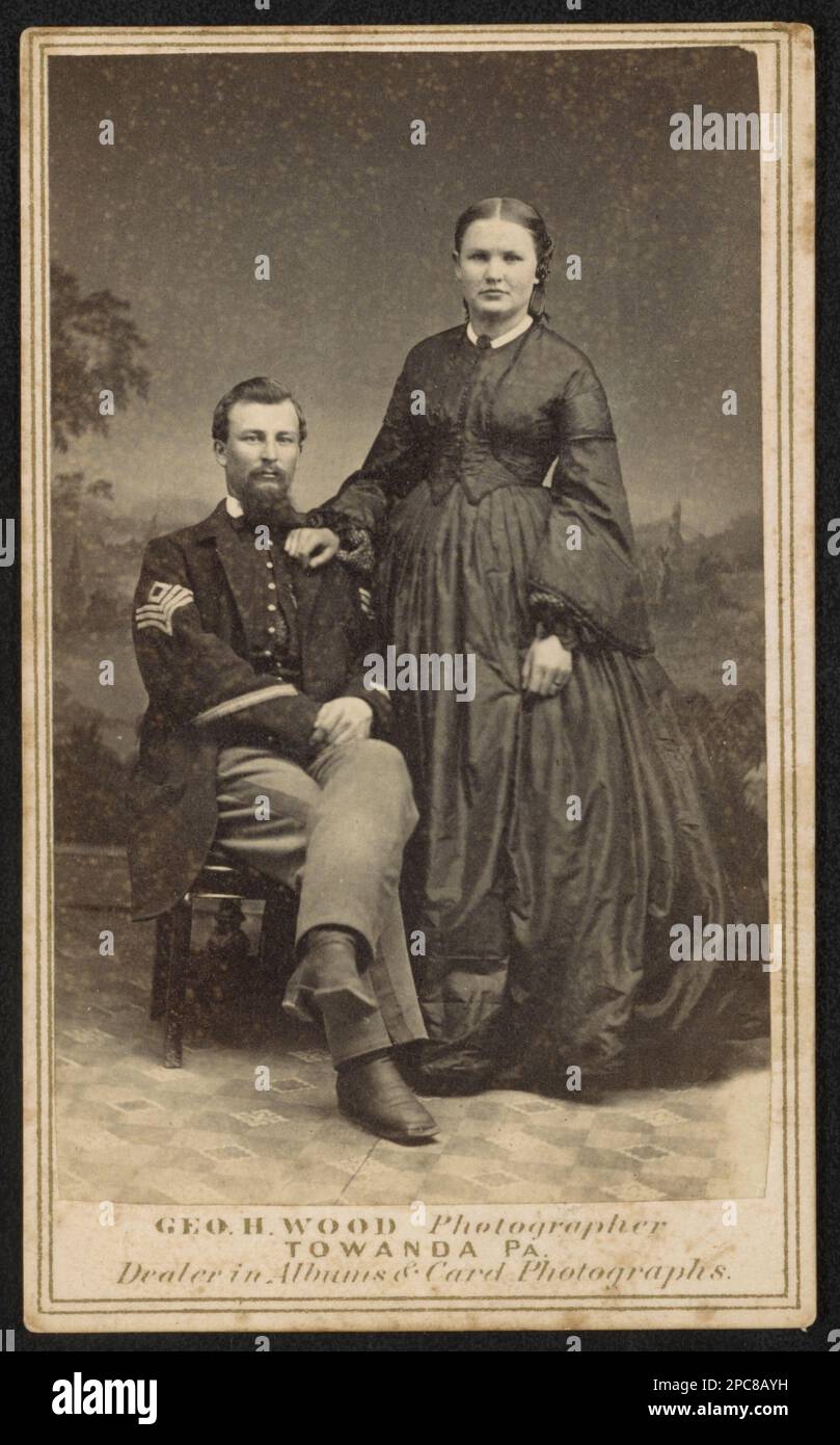 Unidentified soldier in Pennsylvania sergeant's uniform with wife in ...