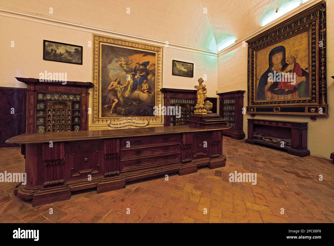 Monastery Monte Oliveto Maggiore Interior Tuscany Italy Stock Photo - Alamy